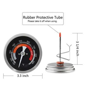 DOLAMOTY Upgrade Replacement Thermometer for Big Green Egg Grill with 3.3" Large Dial,Temperature Gauge for Big Green Egg Accessories 150-900°F with Waterproof and No-Fog Glass Lens