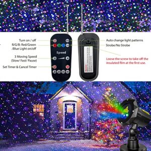 JOY SPOT! 8 Patterns 3 Color Christmas Laser Lights, Outdoor Garden Lights Moving RGB Stars Show for Outdoor, Party, Halloween, Xmas