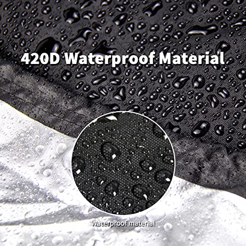 Guisong Turkey Fryer Cover for CreoleFeast/King Kooker, Waterproof Cover for Crawfish Boiler Outdoor Deep Fryer Seafood Boil Pot, Protective Cover for Seafood Boil Pot and Burner kit-Black-15.7" x 15.7" x 19.7"