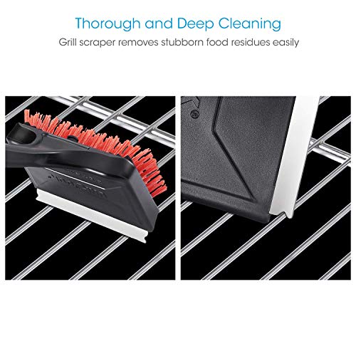 Unicook Outdoor Grill Brush, Heavy Duty Nylon BBQ Cleaning Brush, Removable Head XL Gas Grill Cleaner, Durable and Effective, Best Alternative to Dangerous Wire Brush, Do Not Use on Hot/Warm Grill