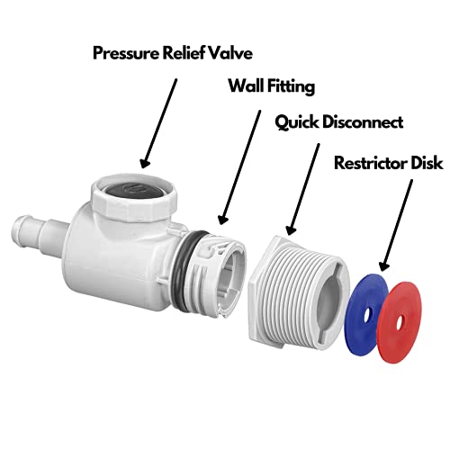 Wall Fitting Connector Fit for Polaris Cleaner - Pressure Relief Hose Connect Assembly Fit For Polaris Zodiac 180 280 380 Pool Cleaner Vacuum Sweep, Quick Connect Wall Fitting Replaces 9-100-9001