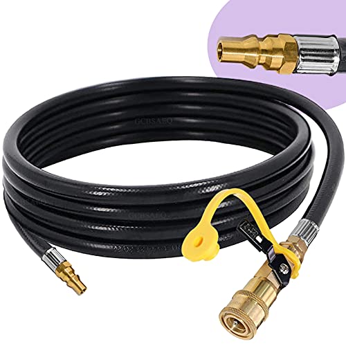 GCBSAEQ 20 Feet RV Propane Hose Quick Connect, Low Pressure Propane Extension Hose with 1/4" Safety Shutoff Valve