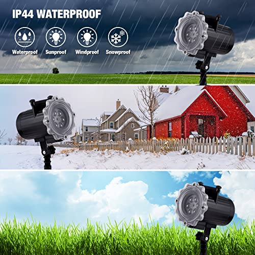 2 Pack Halloween Projector Lights Outdoor Led Projector Ghost Pumpkin Lights Projection Halloween Decoration 12 Dynamic Patterns Spotlight Landscape Decorative for Window Garden Halloween Party