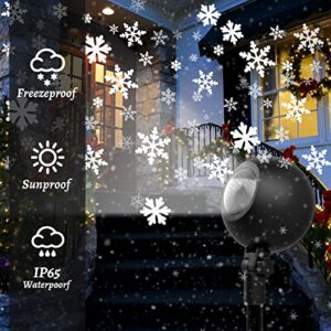 Christmas Projector Lights Outdoor Waterproof Snowflakes Xmas Show LED Indoor Projection Light White Snowfall Spotlight for Holiday Party House Garden Patio Landscape Outside Decorations