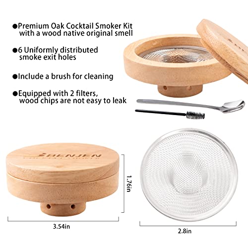 BENJEN Cocktail Smoker Kit with Torch | Four Kinds of Wood Smoker Chips for Whiskey and Bourbon, Infuse Cocktails,Wine,Whiskey | Bar Set | Birthday Gifts for him/Father/Husband/self/Father's Day