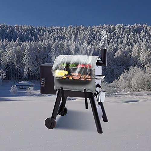 Grill Thermal Insulation Blanket Replacement for Traeger BAC344/BAC626, Traeger Pro 575, Traeger 22 Series, Pro 20 and Lil' Tex Elite BBQ Grill, Wood Pellet BBQ and Smoker Blanket for Winter Cooking