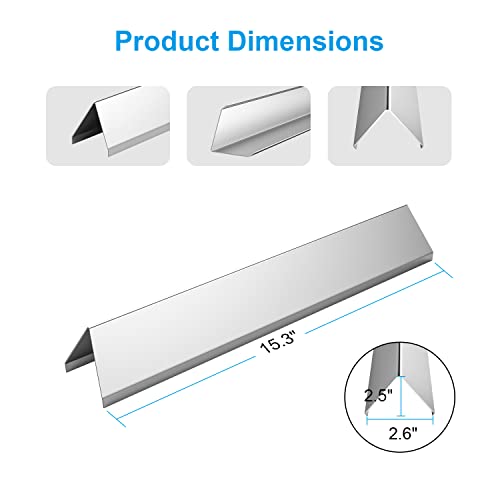 Stainless Steel Flavorizer Bars for Weber Spirit 300 Gas Grills 7636 (5-Pack/Dimensions: 15 1/4" x 2 3/5", 16 Ga.)