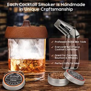 Cocktail Smoker Kit with Torch, Old Fashioned Chimney Drink Smoker, with 6 Flavors of Wood Smoker Chips, for Cocktails, Whiskey & Bourbon, Ideal Gifts for Men, Boyfriend, Husband, and Dad (BLUE)