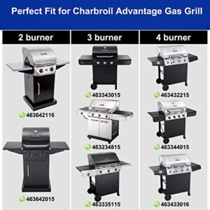 Aibabcue Grill Replacement Parts for Charbroil Advantage Series 4 Burner 463432215, 463344015, 463343015, 463433016, 463234815, Stainless Heat Plate Shield, Grill Burner, Adjustable Carryover Tube