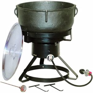 King Kooker 1740 17-1/2-Inch Outdoor Cooker with 10 Gallon Cast Iron Jambalaya Pot Package