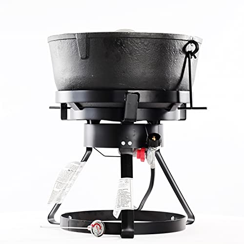 King Kooker 1740 17-1/2-Inch Outdoor Cooker with 10 Gallon Cast Iron Jambalaya Pot Package