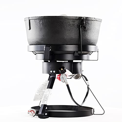 King Kooker 1740 17-1/2-Inch Outdoor Cooker with 10 Gallon Cast Iron Jambalaya Pot Package