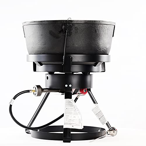 King Kooker 1740 17-1/2-Inch Outdoor Cooker with 10 Gallon Cast Iron Jambalaya Pot Package