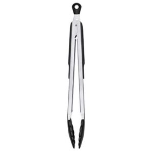 OXO Good Grips 12-Inch Tongs With Nylon Heads & Good Grips Large Silicone Flexible Turner, Stainless Steel