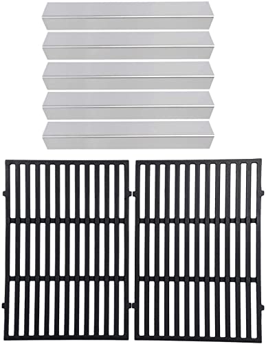 GasSaf 15.3 inch Flavorizer Bars and 17.5 inch Grill Grates Replacement for Weber 7636 7638, Spirit 300 Series E310 E320 E330 S310 S320 S330 Gas Grills with Front Control Knob (2013-2017)