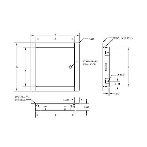 Acudor ED-2002 Flush Access Door 12" x 12", White