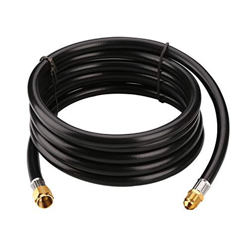 WADEO 12FT Propane Extension Hose, 3/8 inch Female Flare Fitting x 3/8 inch Male Flare Fitting Propane Hose for Gas Grill, RV, Turkey Cooker, Propane Fire Pit, Heater, Generator, Gas Grill, and More