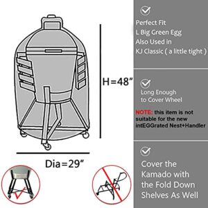 KAMaster 2 Slats Folding Side Shelves with 29 in Grill Full Cover，for Large Big Green Egg