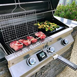 Cattlegrill Foldable BBQ Fish Grill Basket with 430 Stainless Steel, Grill Set Includes: a Reusable Grill mat and a basting Brush.