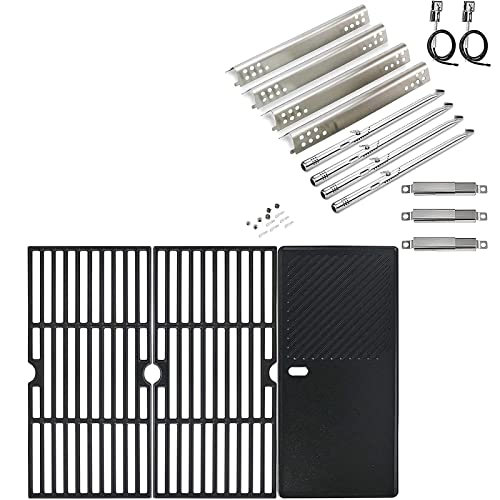 Unifalsy Grill Replacement Parts Kits for Charbroil Advantage 4 Burner 463344116 466344116 Grate G4328M00W G3610003W1 Gas Grills Burner Tube Pipe, Heat Plate Shield, Crossover Tube, Cooking Grate