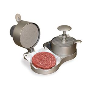 weston burger express double hamburger press with patty ejector , makes 4 1/2″ patties, 1/4lb to 3/4lb,grey