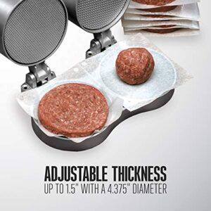 Weston Burger Express Double Hamburger Press with Patty Ejector , Makes 4 1/2" Patties, 1/4lb to 3/4lb,Grey