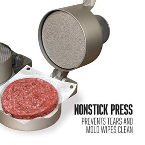 Weston Burger Express Double Hamburger Press with Patty Ejector , Makes 4 1/2" Patties, 1/4lb to 3/4lb,Grey