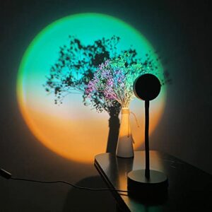 XINJI Sunset Lamp Projector Rainbow Projection Lamp Romantic Led Sunset Projection Light for Party Photo Vlog Background Bedroom