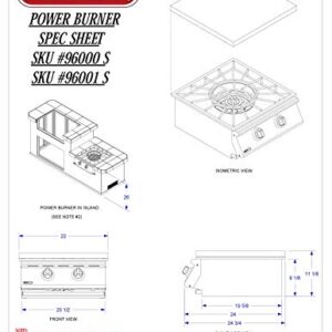 BULL 96000 Power Side-Burners, Stainless Steel