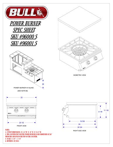 BULL 96000 Power Side-Burners, Stainless Steel