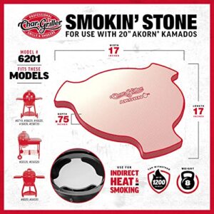 Char-Griller 6201 AKORN Smokin Ceramic Smoking Stone, 15”L x 15”W x 1”H, Ivory