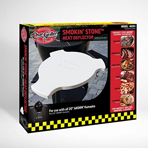 Char-Griller 6201 AKORN Smokin Ceramic Smoking Stone, 15”L x 15”W x 1”H, Ivory