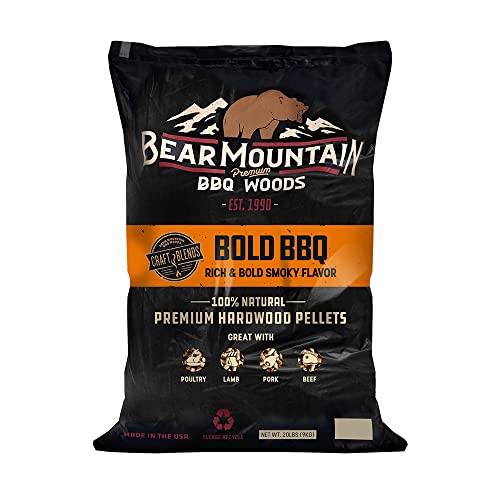 BEAR MOUNTAIN Premium BBQ WOODS Craft Blend Bold BBQ, 20 Pound Bag