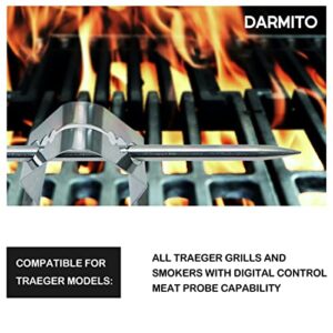 Darmito 2 Packs Replacement Meat Probe Compatible for Traeger Pellet Grills,Pellet Smokers and Traeger Controller Board,Waterproof BBQ Temperature Probe,3.5mm Plug and Grill Clips