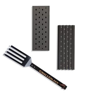 grillgrate – set of two 13.75″ grillgrates (interlocking) + grilling tool – premium grill grates (13.75″ x 10.5″)