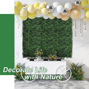 Dprodo 12PCS Artificial Boxwood Hedge Panels 20" x 20" Topiary Hedge Plant UV Protection Indoor Outdoor Privacy Screen for Home Party Decor Greenery Walls Garden Fence Backyard