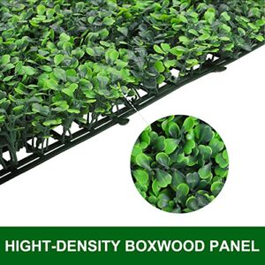 Dprodo 12PCS Artificial Boxwood Hedge Panels 20" x 20" Topiary Hedge Plant UV Protection Indoor Outdoor Privacy Screen for Home Party Decor Greenery Walls Garden Fence Backyard