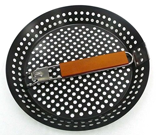 Mr. Bar-B-Q 06750X Heavy Duty Non-Stick Grilling Skillet | Rust Resistant Grill Pan with Handles | Easy to Use Grilling Accessories | Non-Stick Surface | Great for Seafood & Vegetables