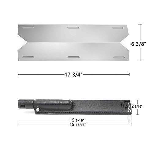 Votenli C2630A (3-Pack) S9123A (3-Pack) 17 3/4” Heat Plates and 15 13/16” Burners Replacement for Jenn Air Grill 720-0062, 720-0063, 720-0099, 720-0100, 720-0101, 720-0138, 720-0139, 720-0141