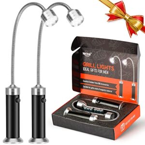 led outdoor grill light accessories: birthday gifts for men him women dads husbands friends, father’s day unique grilliing gadgets barbecue party supplies, super bright magnetic bbq lights, 2 pack