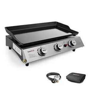 royal gourmet pd1300 portable 3-burner propane gas grill griddle,black