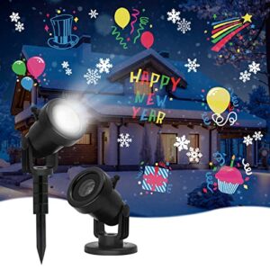 christmas halloween light projector with 16 themes, langtu outdoor indoor snowflake rotating projector lamp, waterproof landscape decorative lighting for garden party new year xmas