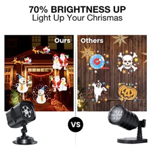 Christmas Projector Lights Outdoor & Indoor, 42 HD Effects Patterns Snowflake Christmas Decorations, Waterproof IP65 with Remote Control Timer, Landscape Lights for Party Yard Garden Gift