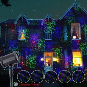 Lunmore 3 Themes in 1 Garden Laser Projector Lights Christmas Halloween Decorative Lighting for Home Garden