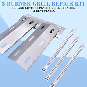 Hipoilk Grill Replacement Parts for Ducane 30400040 Parts, Repair Kit for Ducane Gas Barbecue Grill 3100, 3200, 3400 Replacement Burner Tube Heat Plate Shield DUCHD1, 30500048, 30500602, DUCHP1