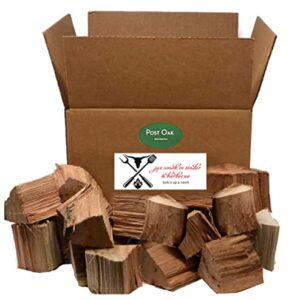 Jax Smok'in Tinder Premium BBQ Wood Chunks for Smoking and Grilling- Approximately 10 lb Shipped in 12" x 9" x 7" Box -100% All Natural Kiln Dried Smoking Wood Chunks, USA (Post Oak)