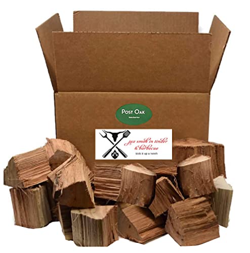 Jax Smok'in Tinder Premium BBQ Wood Chunks for Smoking and Grilling- Approximately 10 lb Shipped in 12" x 9" x 7" Box -100% All Natural Kiln Dried Smoking Wood Chunks, USA (Post Oak)