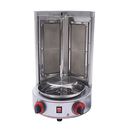 Electric Shawarma Grill Machine,Stainless Steel Vertical Broiler,Commercial Barbecue Machine,Countertop Rotisserie Grill Machine with Temperature Control for Commercial Home Use