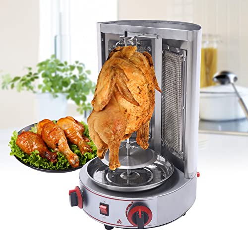 Electric Shawarma Grill Machine,Stainless Steel Vertical Broiler,Commercial Barbecue Machine,Countertop Rotisserie Grill Machine with Temperature Control for Commercial Home Use