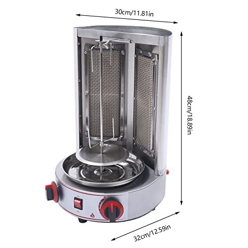 Electric Shawarma Grill Machine,Stainless Steel Vertical Broiler,Commercial Barbecue Machine,Countertop Rotisserie Grill Machine with Temperature Control for Commercial Home Use